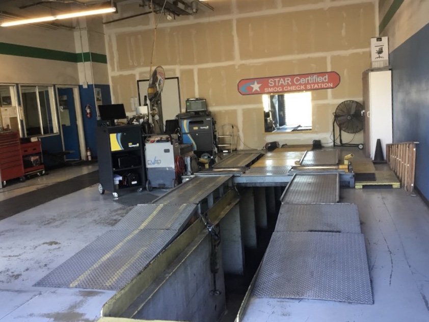 Inside our VIP Smog Station.